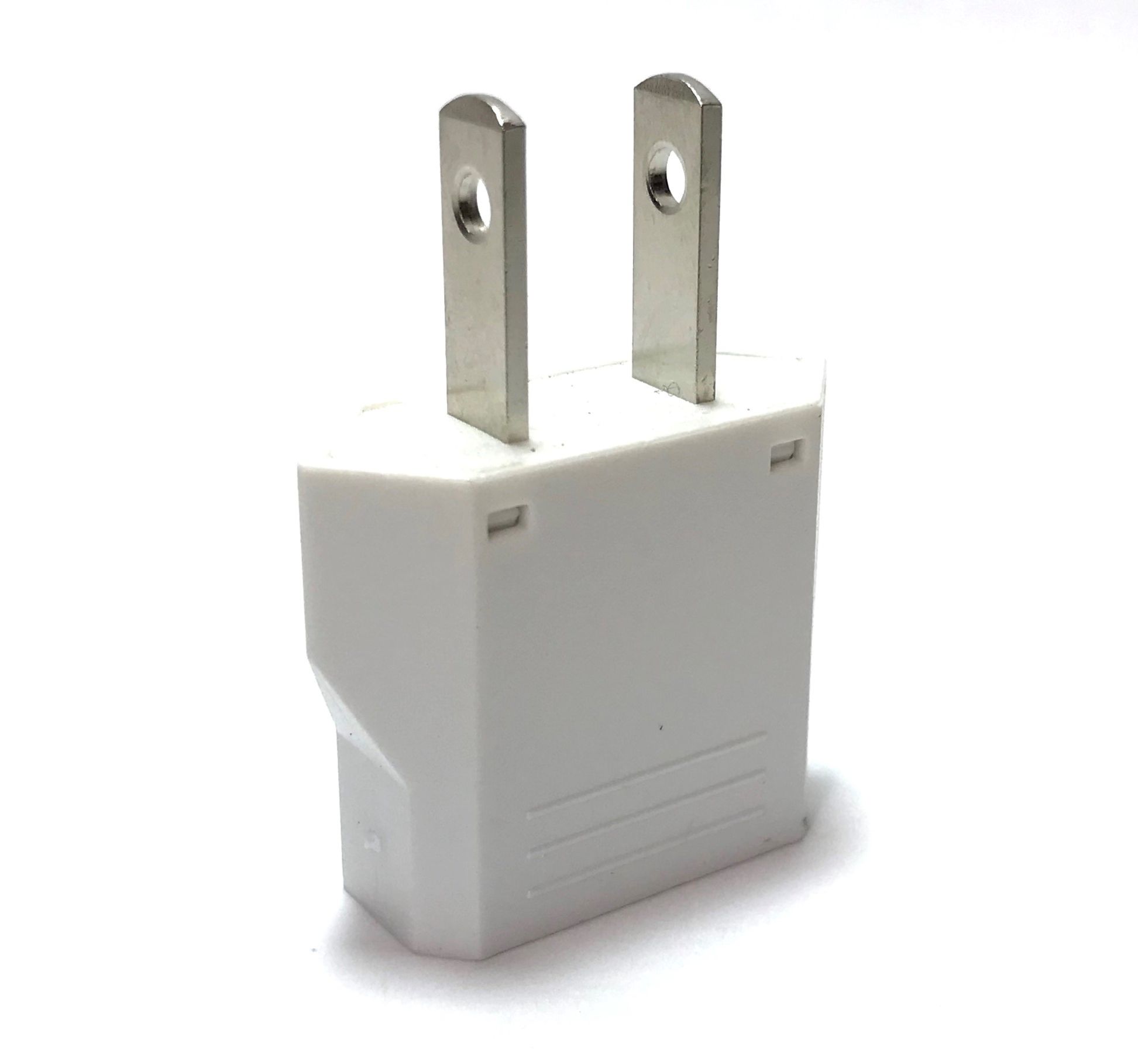 Norstar MF-7 European to American Plug Adapter, White, EU To US Power ...